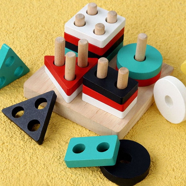 Wooden Geometric Toys - Etsy