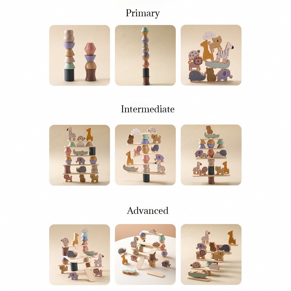 Solid Wood Stacking Wooden Toys Wooden Animal Stacking - Etsy