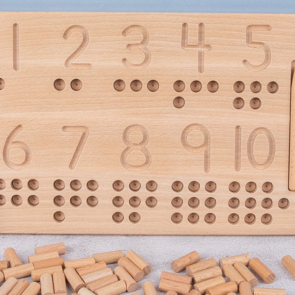 Wooden Number Puzzle 1 10 - Etsy