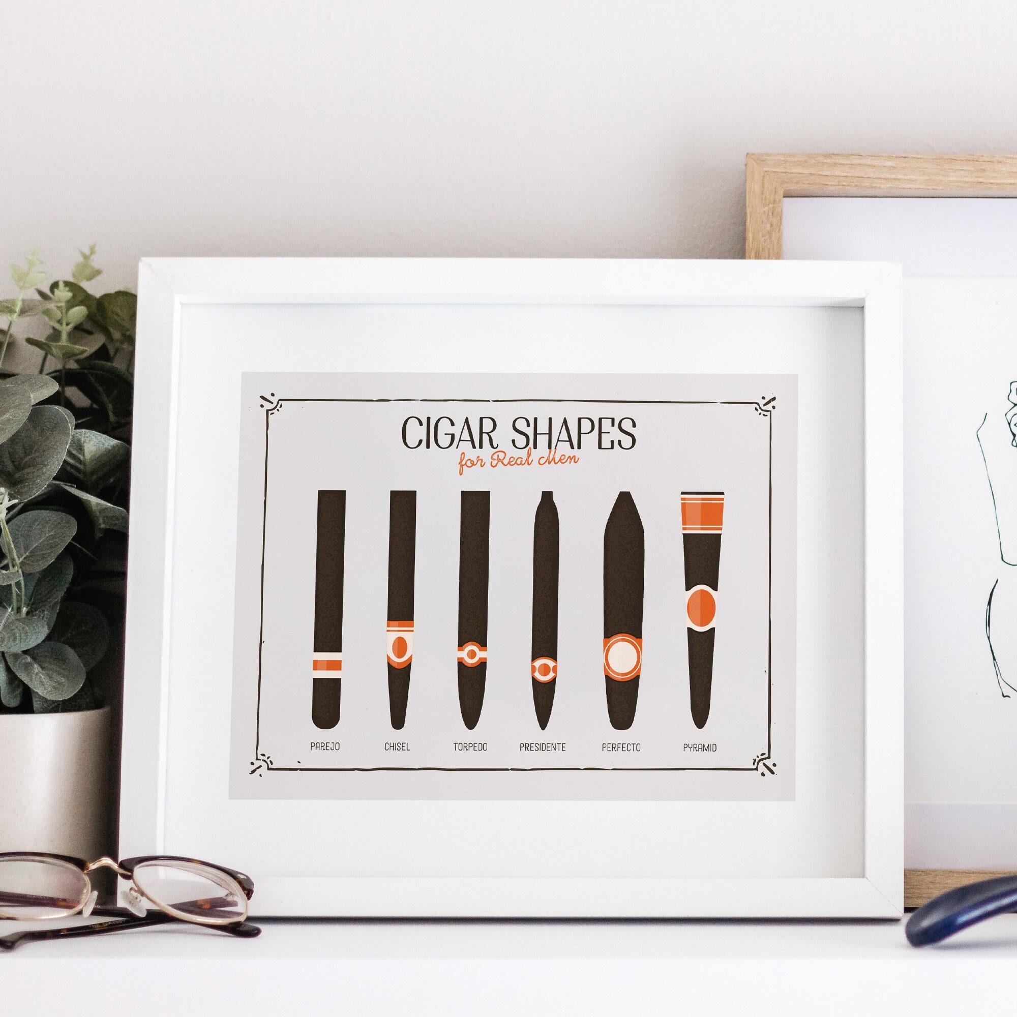 Printable Cigar Shapes Poster. Digital Product. Vector Illustration. - Etsy