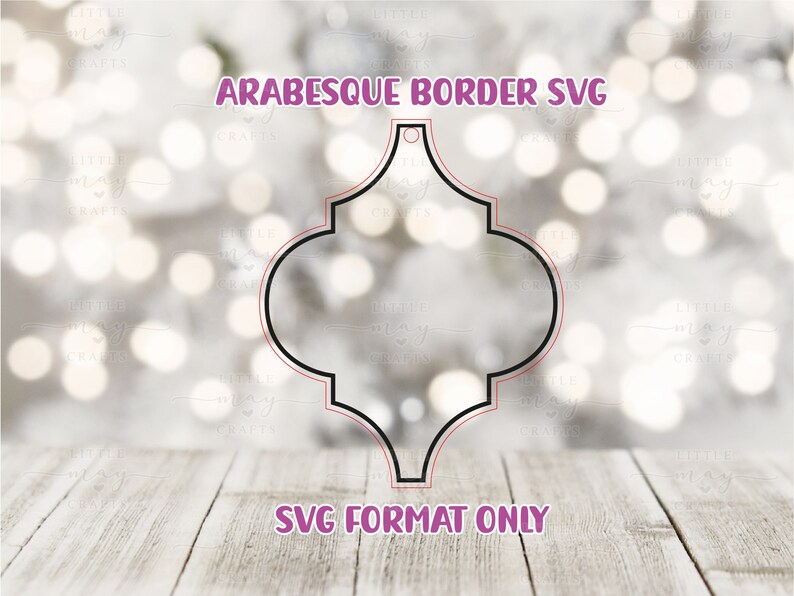 Arabesque Bauble Outline SVG Arabesque Border Christmas Christmas DIY ...