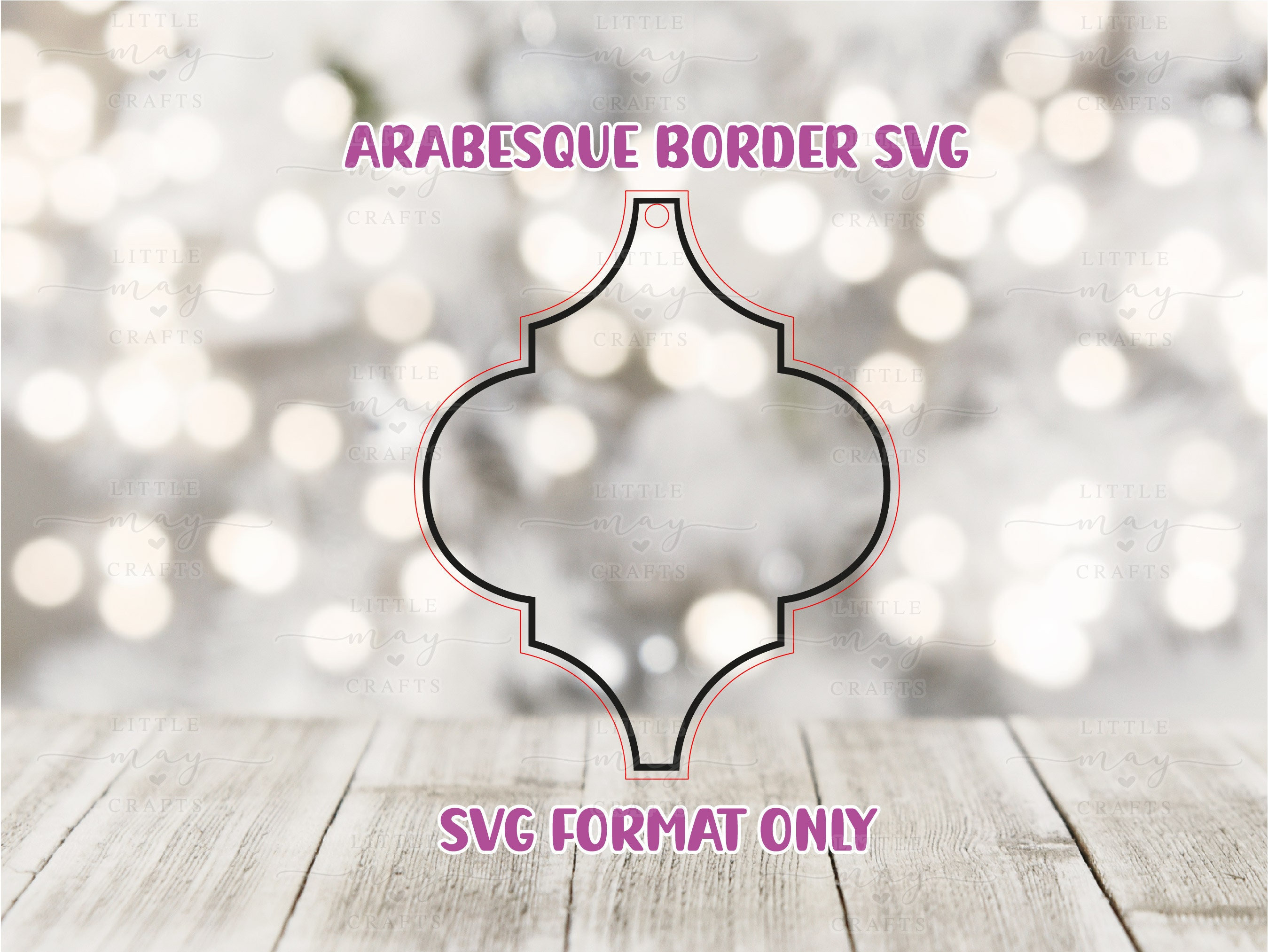 Arabesque Bauble Outline SVG Arabesque Border Christmas Christmas DIY ...