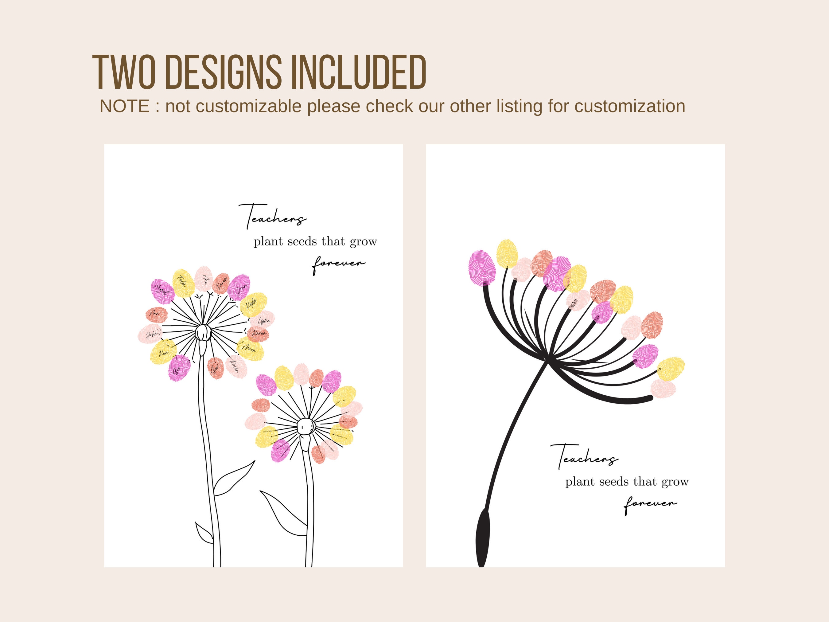 Dandelion Handprint Art for Teacher, Appreciation Gifts, Fingerprint ...