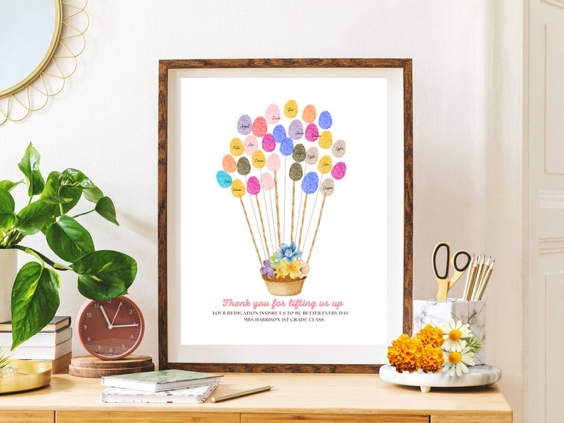 Handprint Art for Teacher, Appreciation Gifts, Fingerprint Art ...