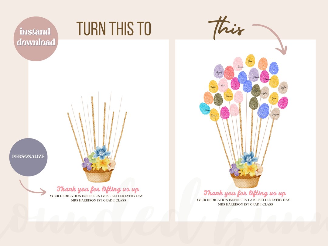 Handprint Art for Teacher, Appreciation Gifts, Fingerprint Art ...