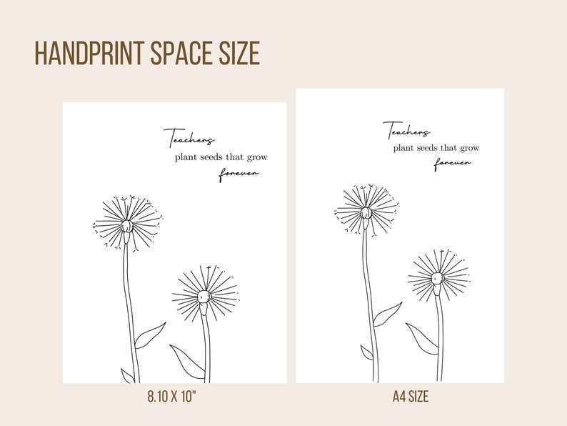 Dandelion Handprint Art for Teacher, Appreciation Gifts, Fingerprint ...