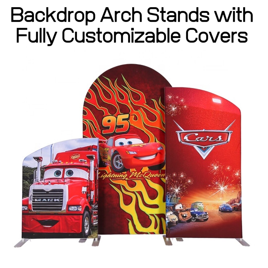 Custom Themed Arch Backdrop Stand, Metal Arched Frame With a Fabric ...