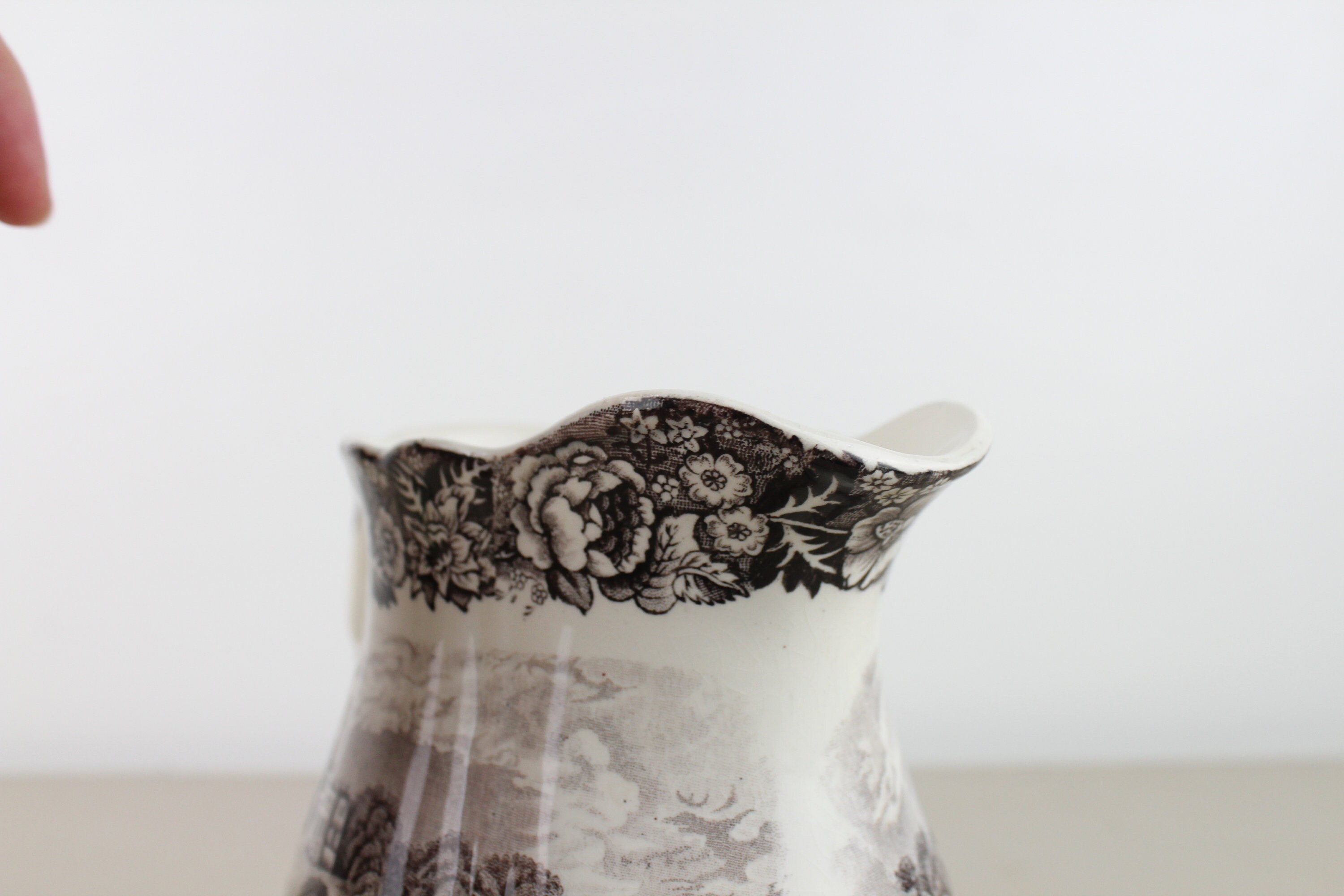 Palissy Pottery Pitcher Brown White England Park Place Henley Thames ...