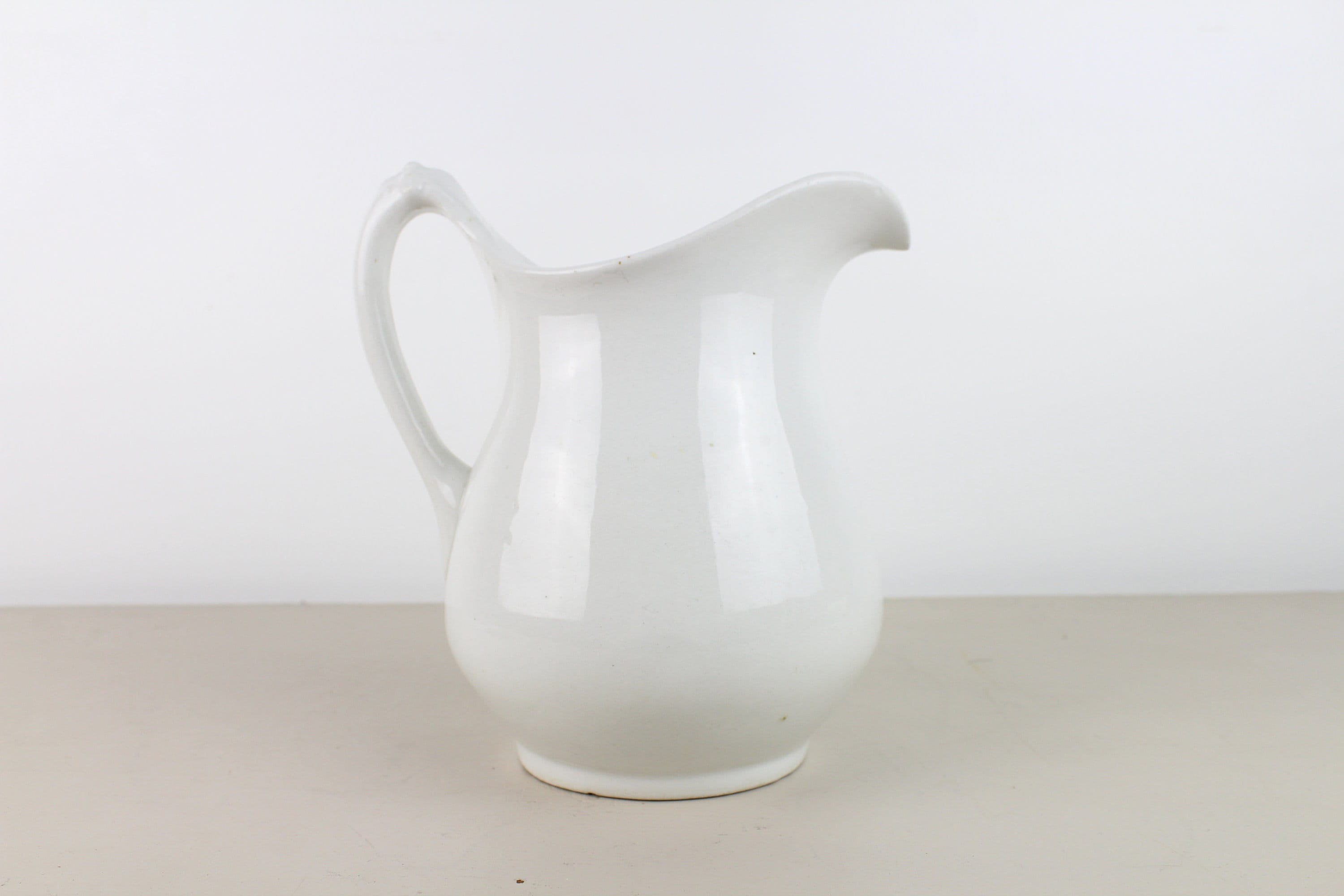 Warranted Ironstone White Pitcher Antique Aged - Etsy