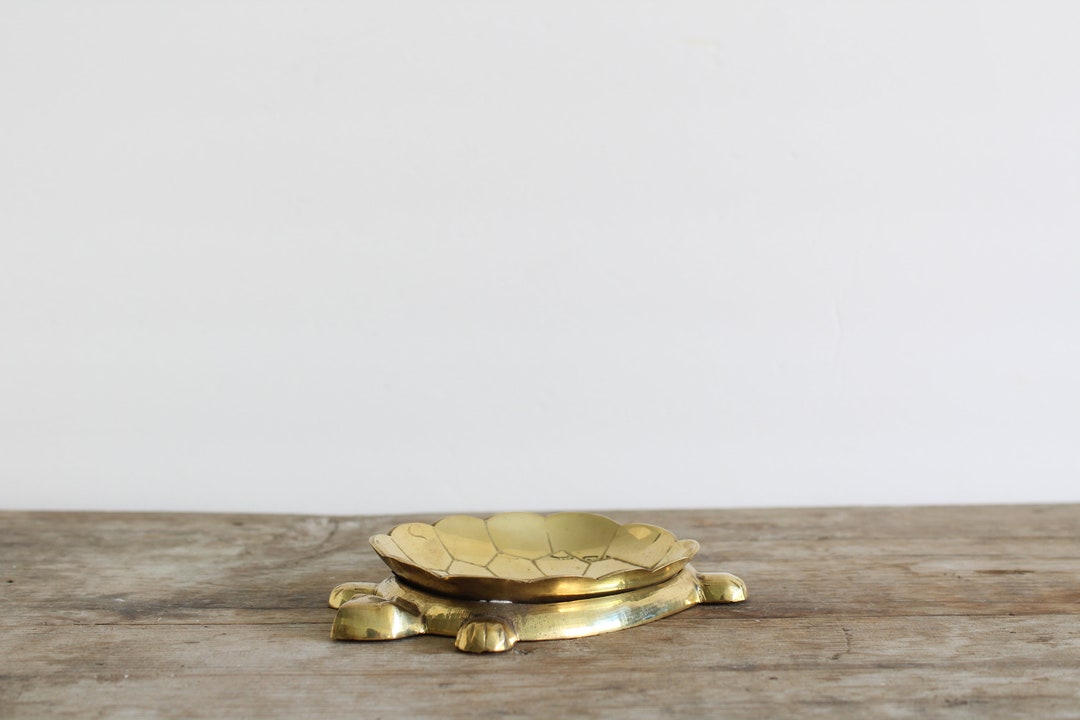 Turtle Solid Brass Tray MCM Midcentury Modern Trinket Dish Jewelry Tray ...