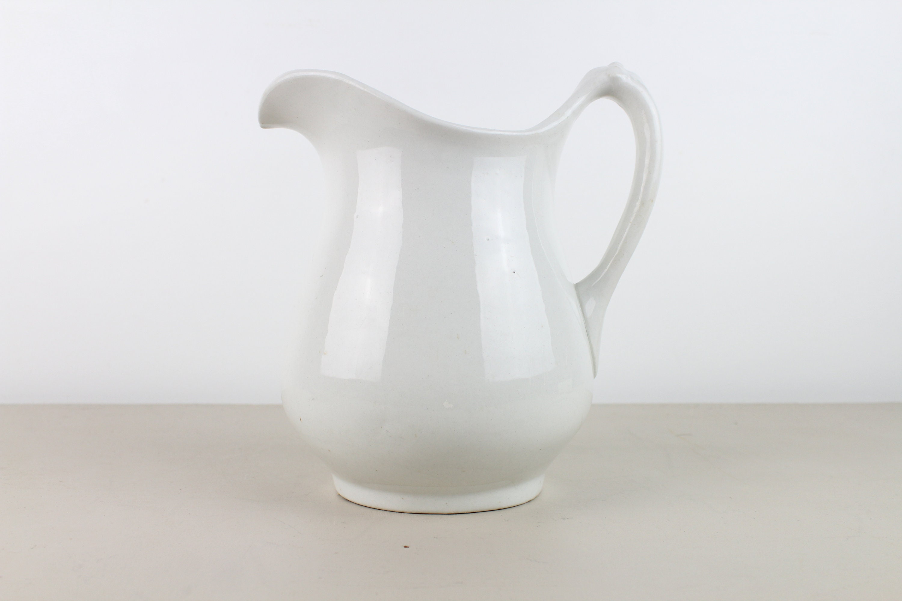 Warranted Ironstone White Pitcher Antique Aged - Etsy