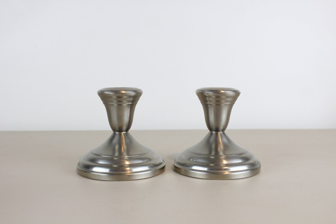 FB Rogers Provincetown Pewterlite Weighted Pewter Short Candle Sticks ...