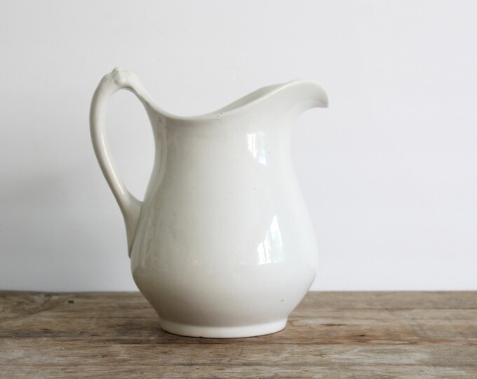 Warranted Ironstone White Pitcher Antique Aged - Etsy