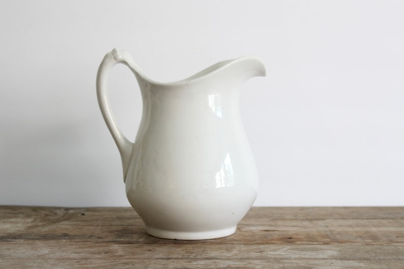 Warranted Ironstone White Pitcher Antique Aged - Etsy