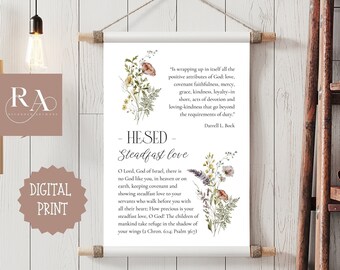 CHESED Christian Modern Art Christian Typography Print Chesed Hesed ...