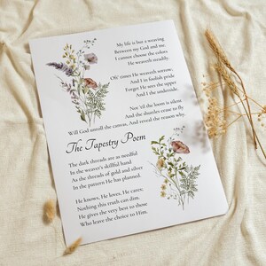 The Weaver Poem / the Tapestry Poem Christian Poetry Print Christian Encouragement Gift Floral ...
