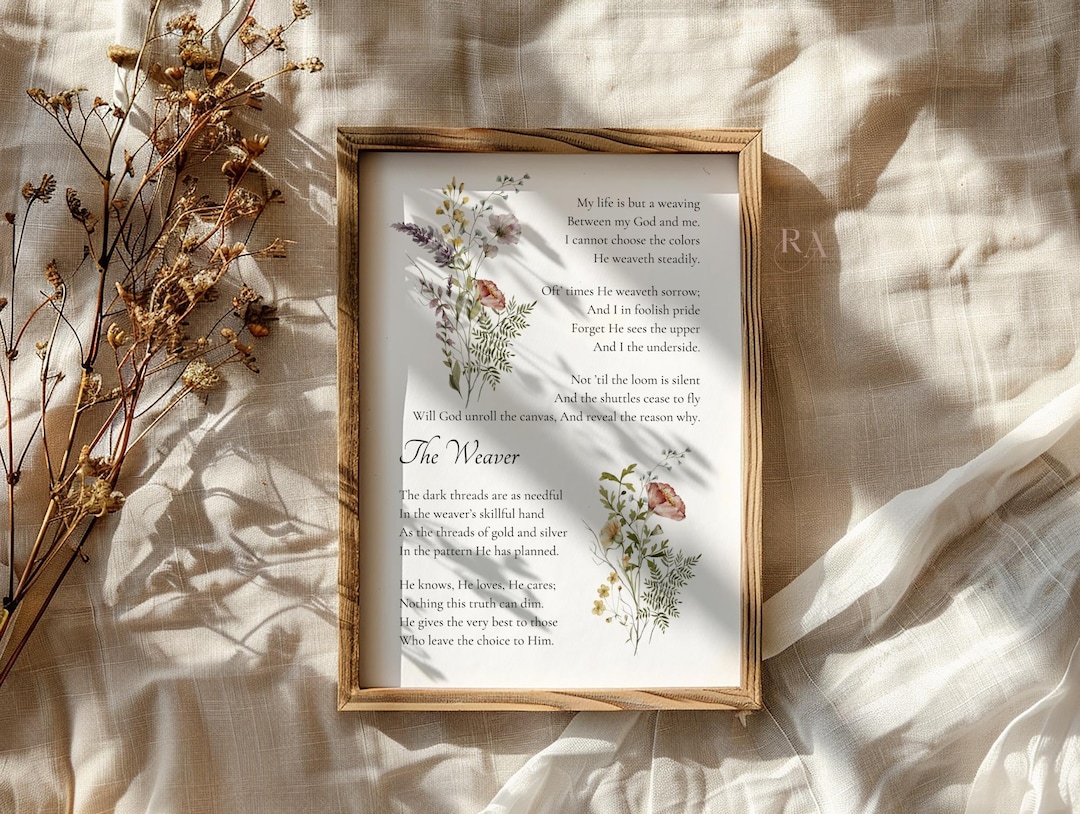 The Weaver Poem / the Tapestry Poem Christian Poetry Print Christian ...
