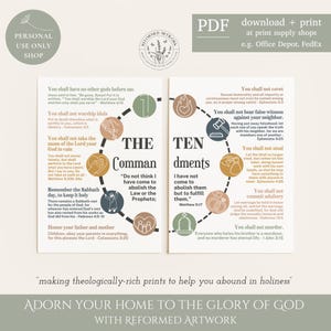 10 Commandments Posters Kids Scripture Memorization Sunday School ...