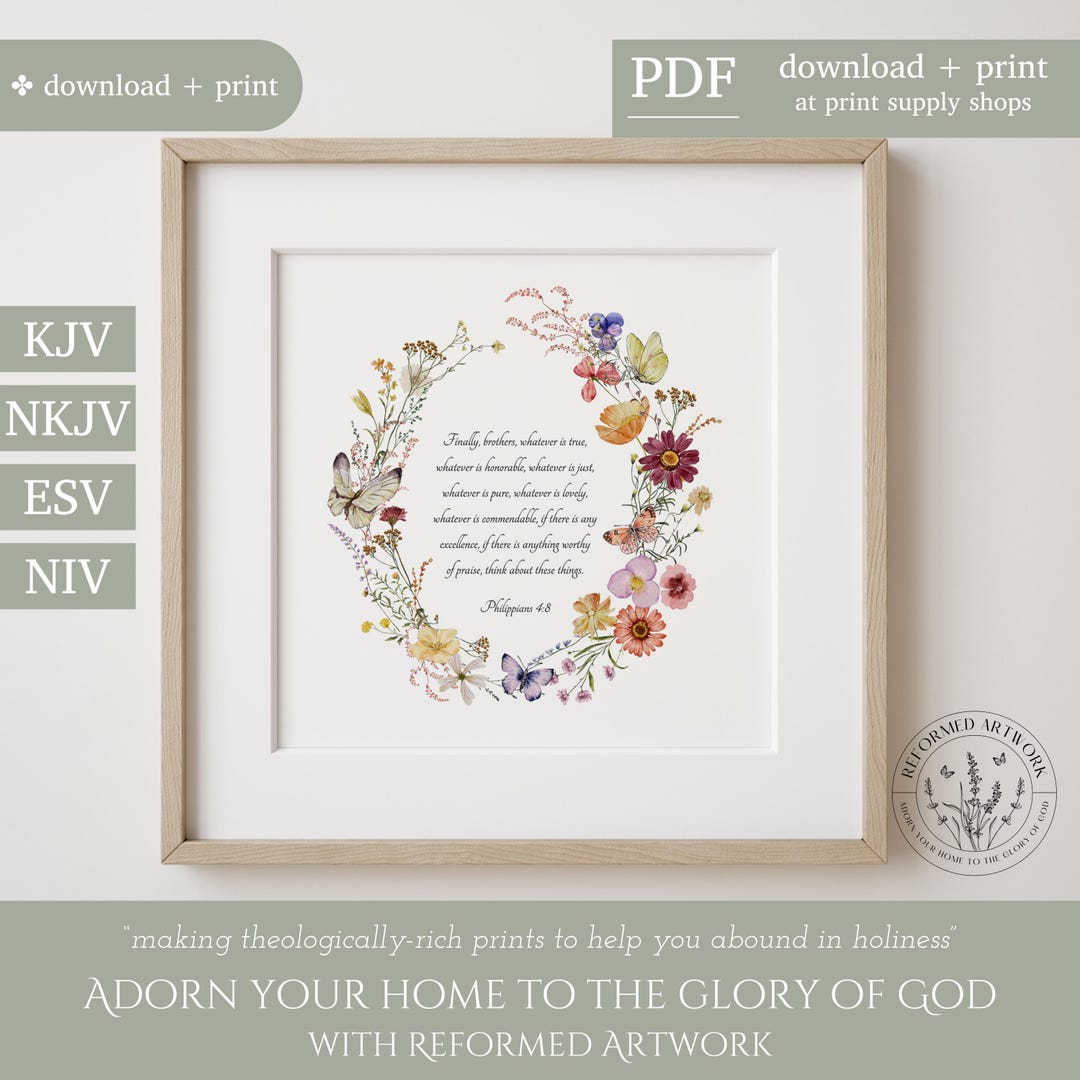 Philippians 4:8 Printable Christian Artwork Printable Whatever is True ...