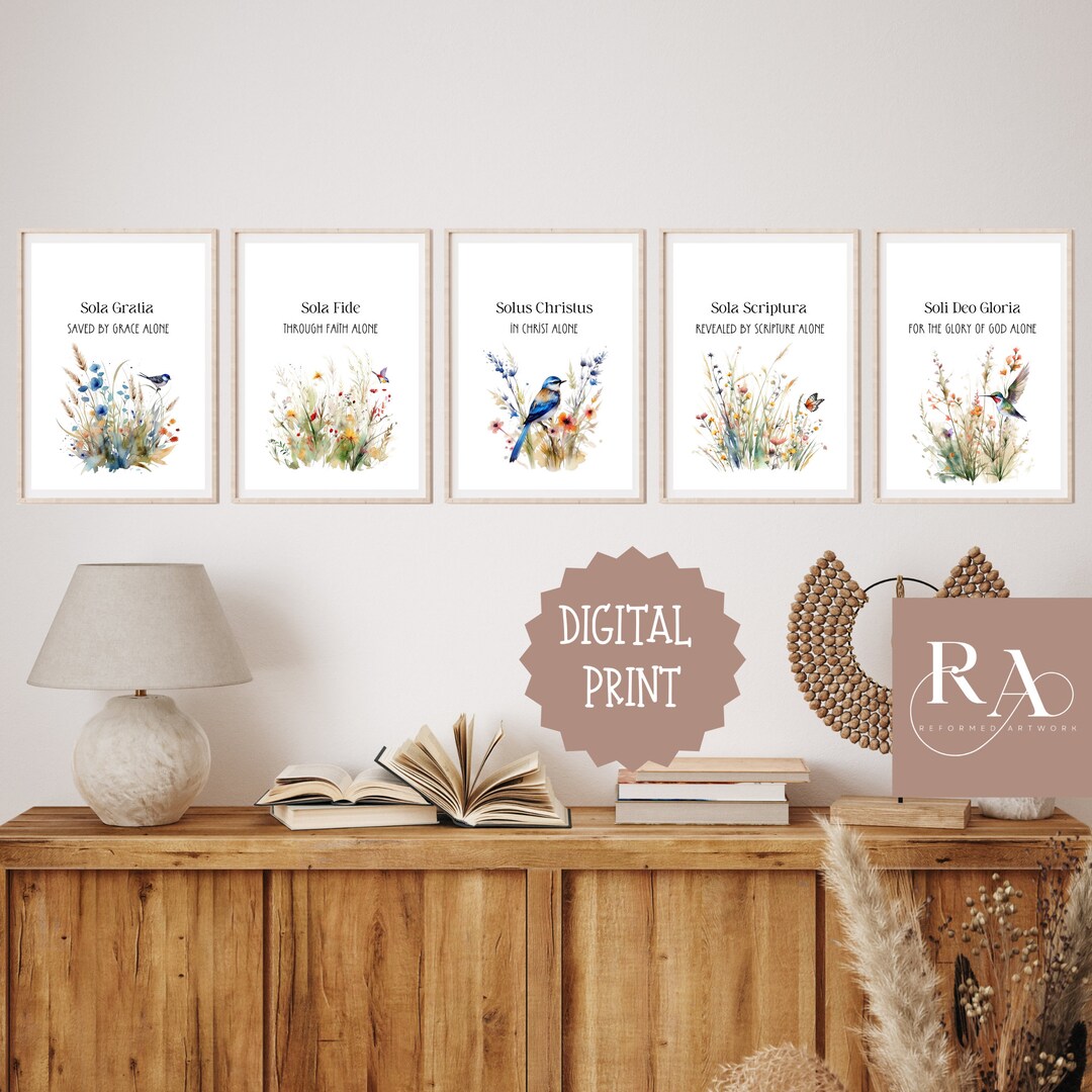 5 Solas of the Reformation Latin English Sola Gratia, Fide, Christus ...