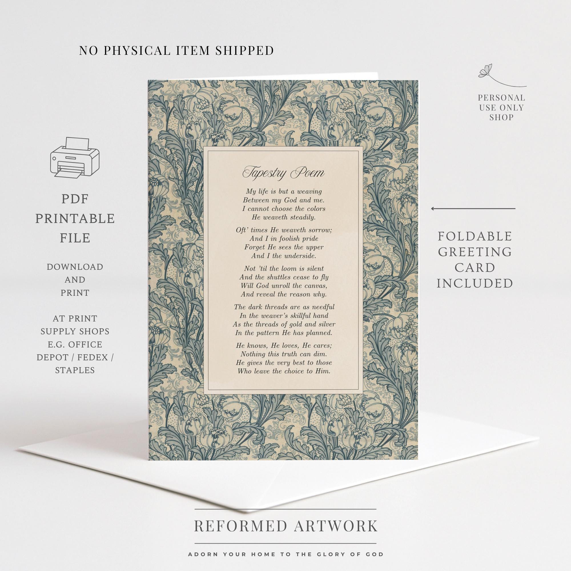 The Weaver Poem / the Tapestry Poem Christian Poetry Print Christian ...