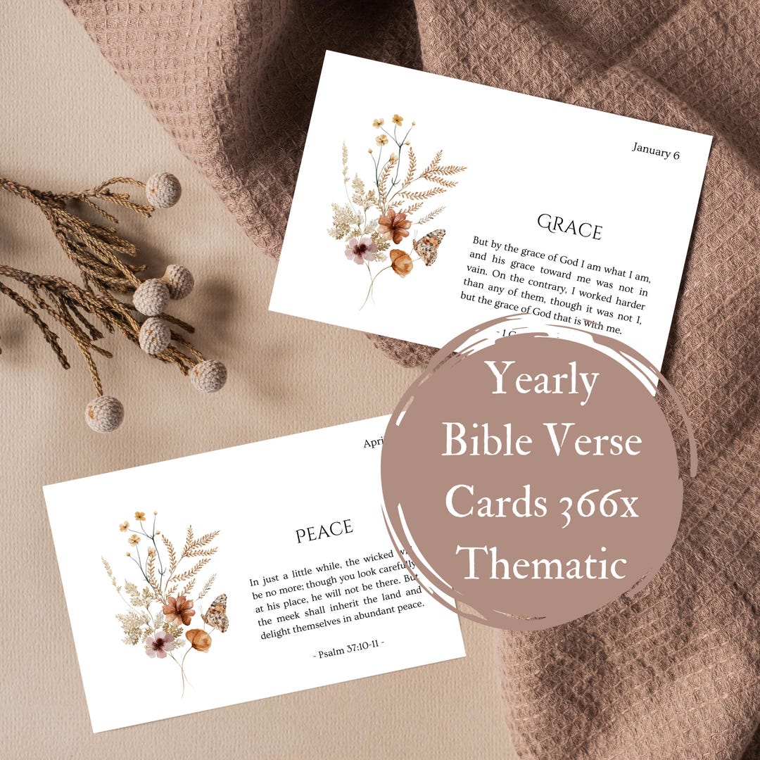 365 Day Bible Verse Card Bible Verse for the Day Printable Bible Study ...