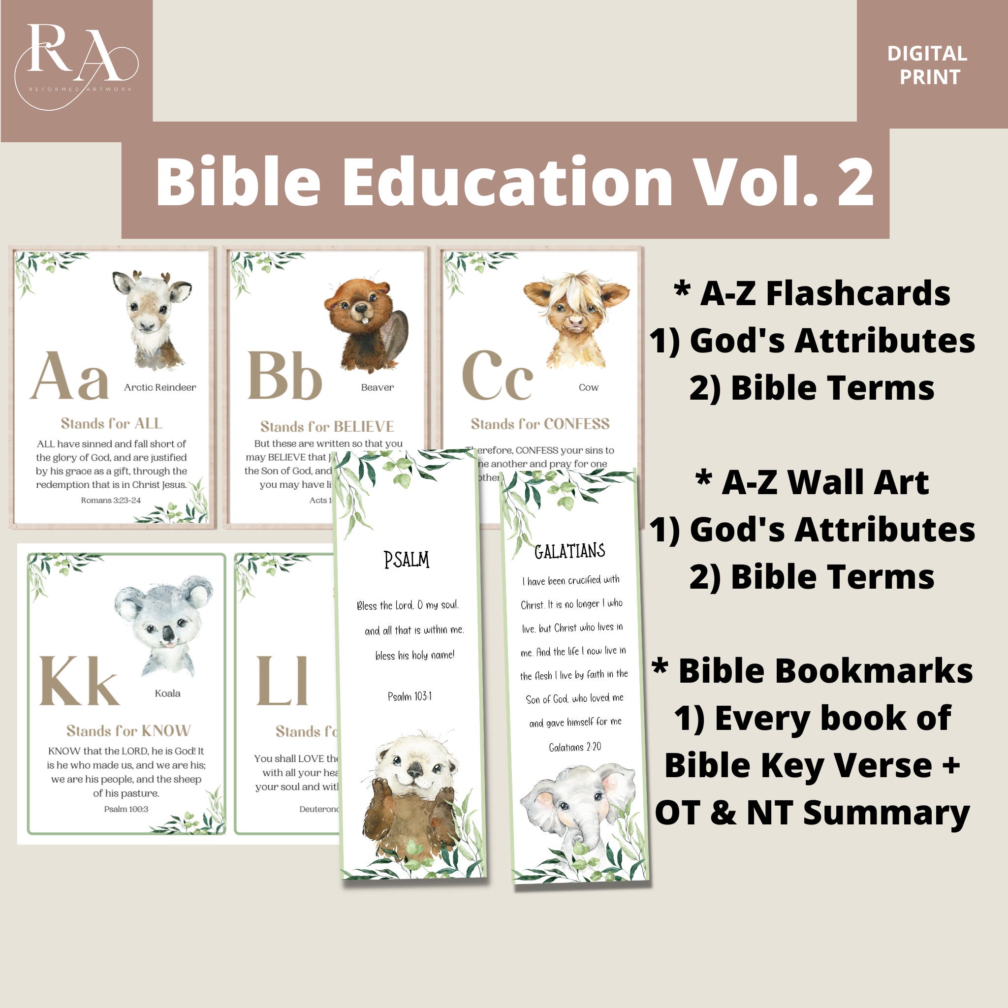 Christian Education Attributes of God Bible Verse Wall Art A-Z Bible ...
