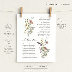 The Weaver Poem / the Tapestry Poem Christian Poetry Print Christian ...