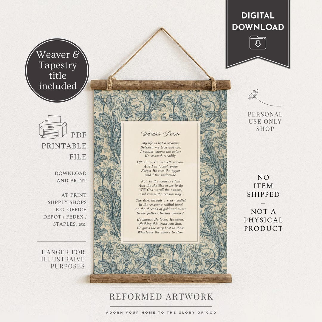 The Weaver Poem / the Tapestry Poem Christian Poetry Print Christian ...