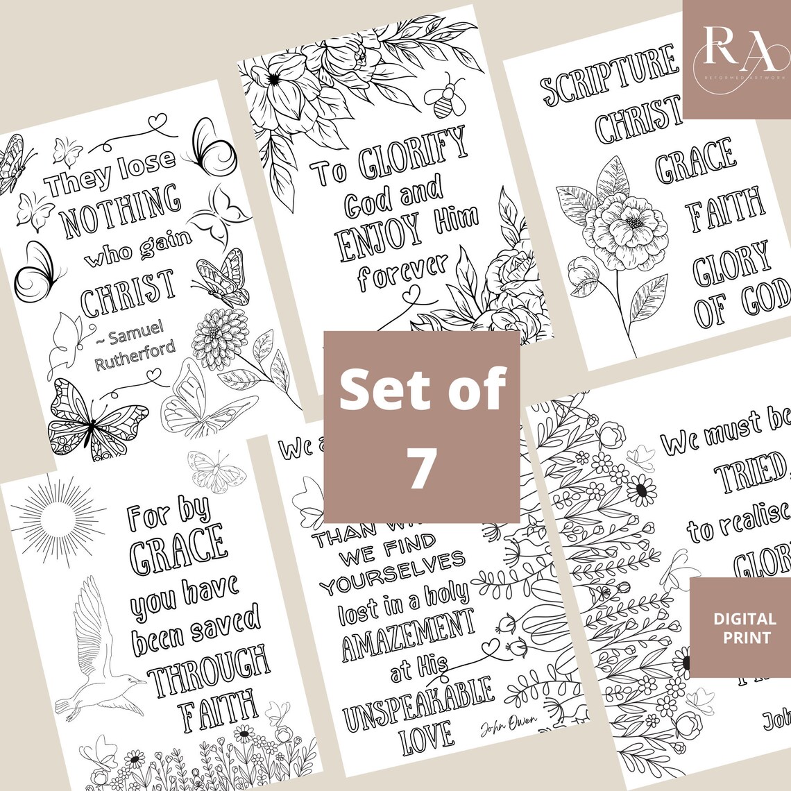 Reformed Theology Colouring in Pages Scripture Catechism - Etsy
