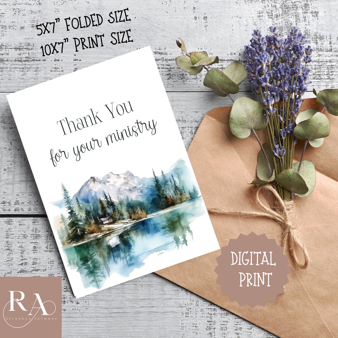 Christian Thank You Card Thank You for Your Ministry Digital - Etsy
