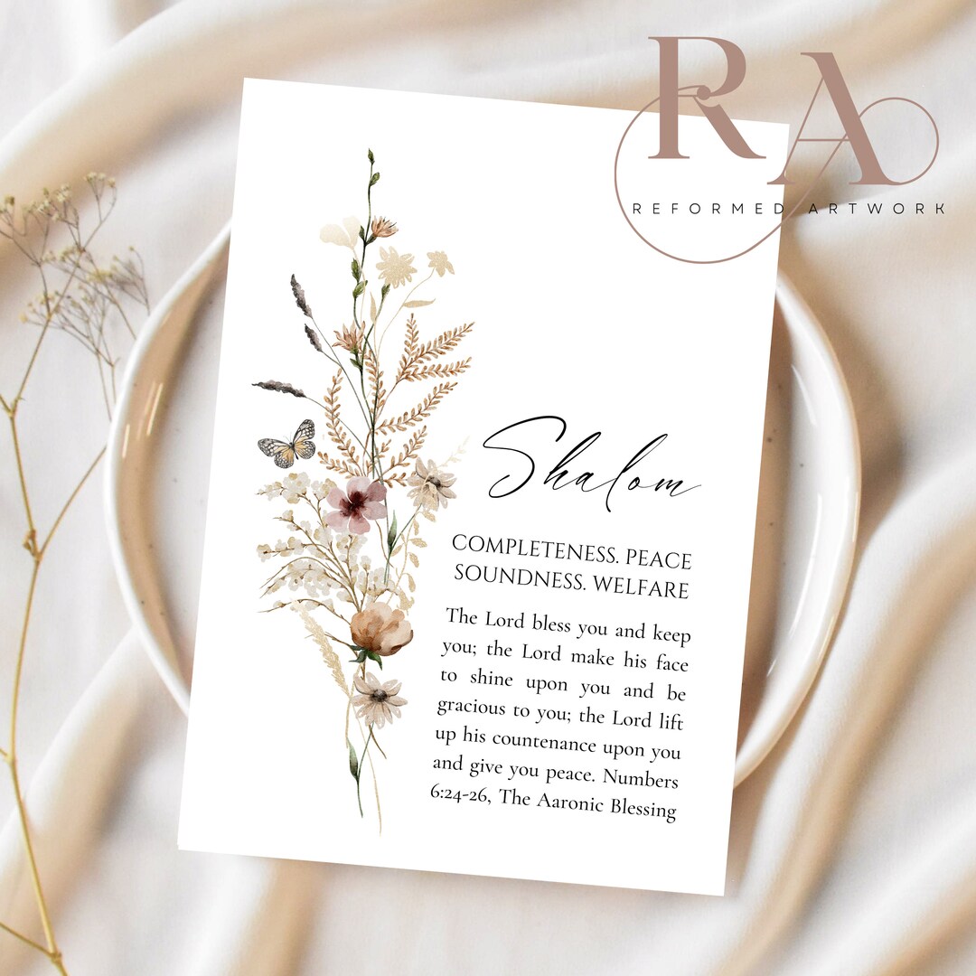 Shalom Sign: Jewish Home Blessing Numbers 6 24-26 Wall Art the Lord ...