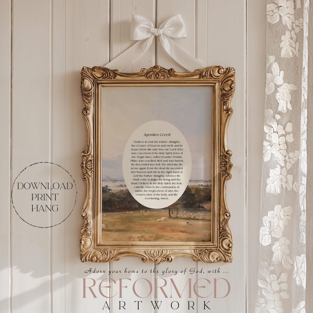 Apostles Creed Wall Art | Vintage Christian Wall Art Printable ...