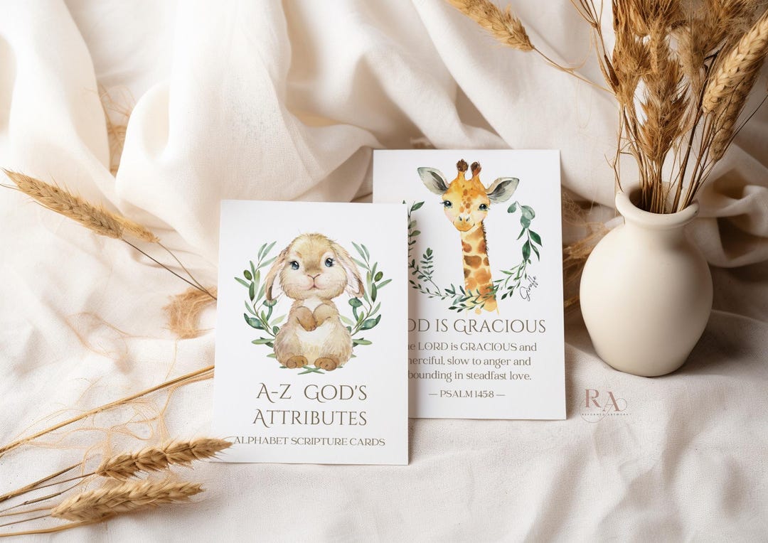 Attributes of God Alphabet Bible Flash Cards Kids Bible Study Printable ...