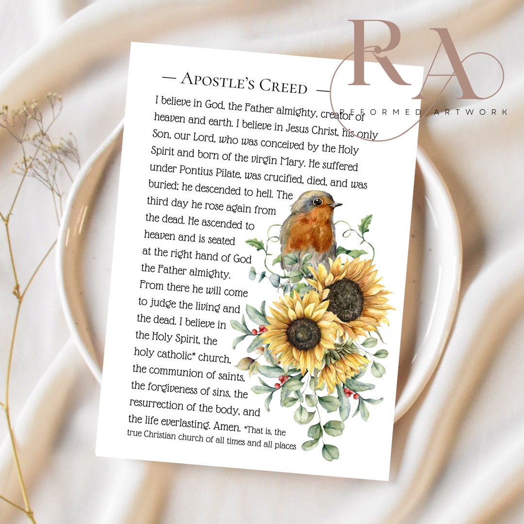 Apostles Creed Printable I Believe in God the Father Holy Trinity Art ...