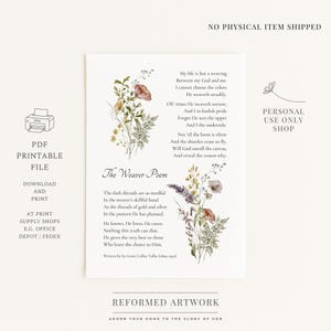 The Weaver Poem / the Tapestry Poem Christian Poetry Print Christian ...