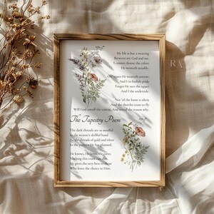 The Weaver Poem / the Tapestry Poem Christian Poetry Print Christian Encouragement Gift Floral ...