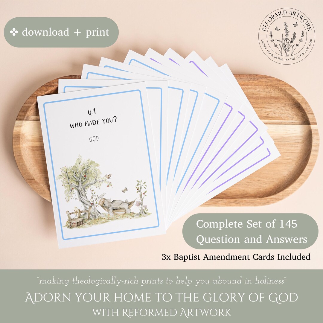 Westminster Shorter Catechism Cards for Kids Catechism Christian ...