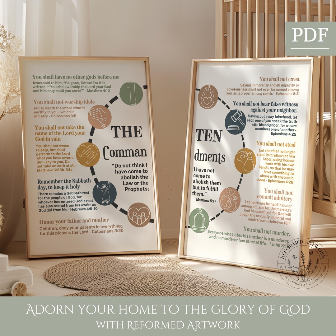 10 Commandments Posters | Kids Scripture Memorization | Sunday School ...