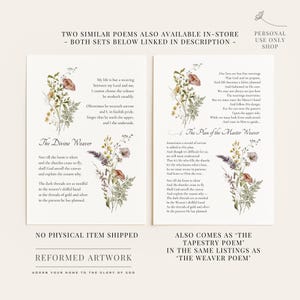 The Weaver Poem / the Tapestry Poem Christian Poetry Print Christian ...