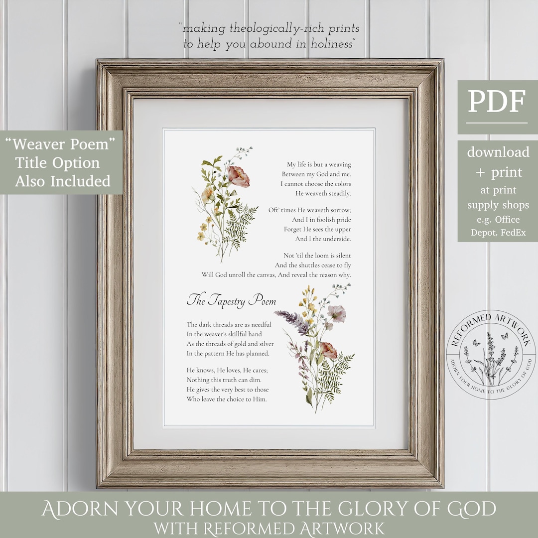The Weaver Poem / the Tapestry Poem Christian Poetry Print Christian ...