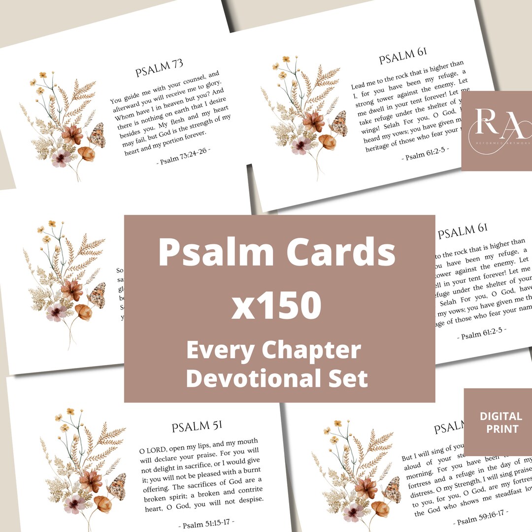 Psalm Cards X150 - Bible Verse Card ESV - Boho Bible Verse ...
