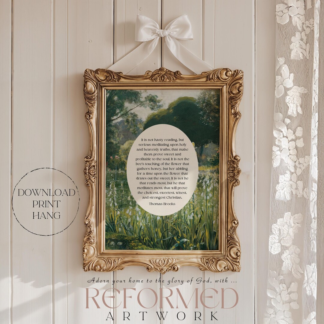 Thomas Brooks Puritan Quote Art Reformed Theology Wall Art Reformed ...