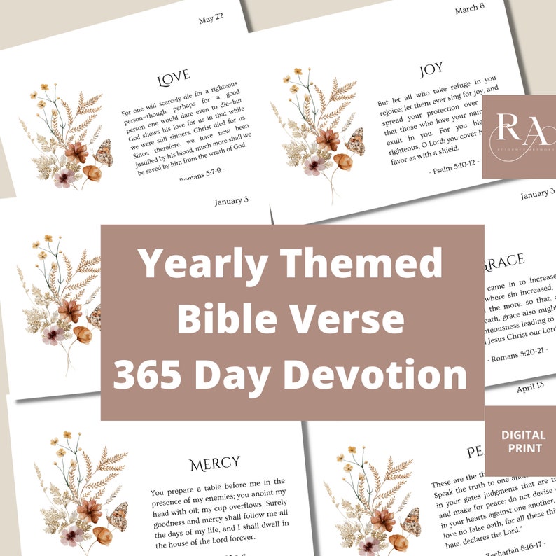 365 Day Bible Verse Card Bible Verse for the Day Printable Bible Study ...