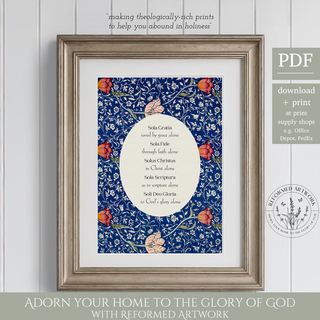 5 Solas of the Reformation Art Reformed Theology Wall Art Printable ...