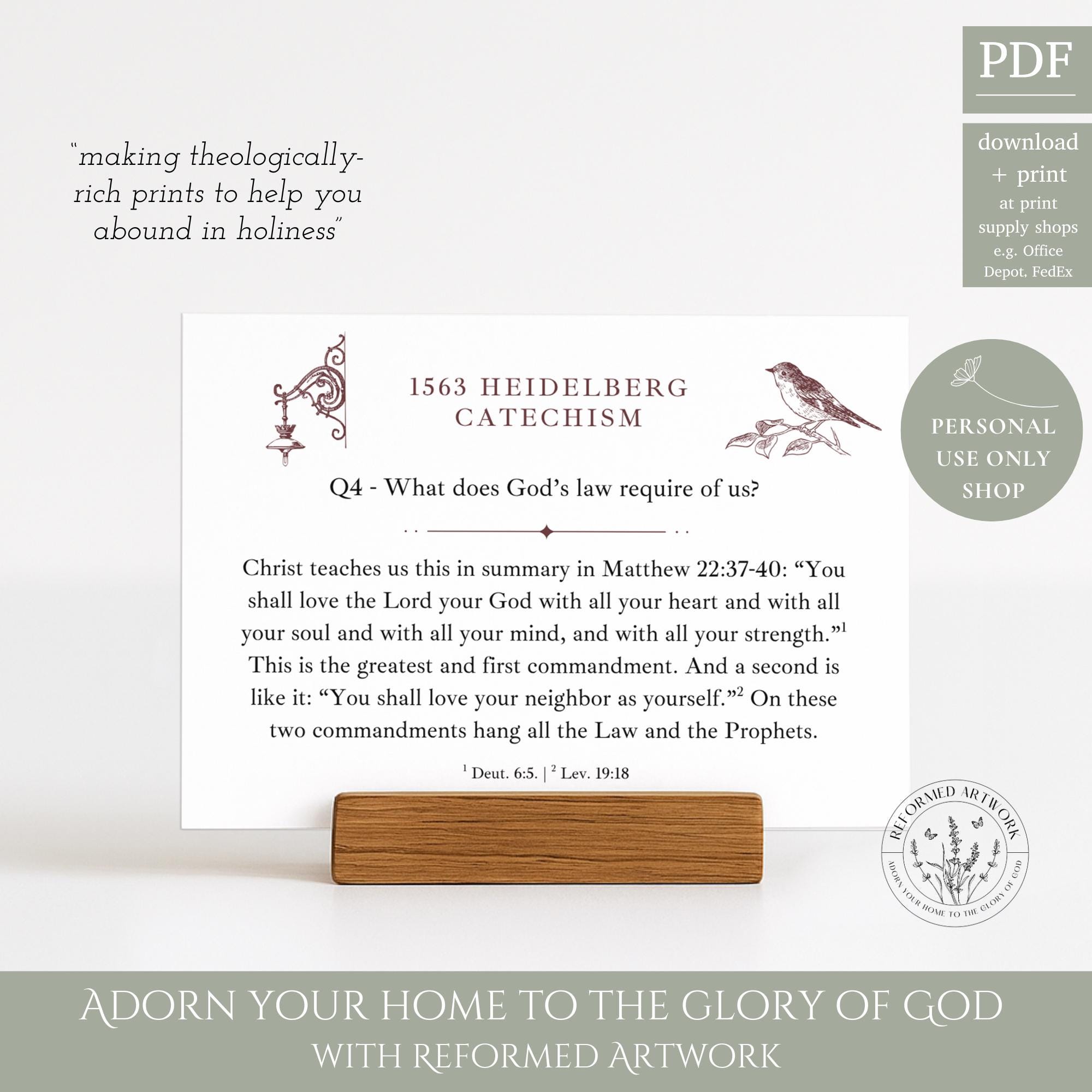Heidelberg Catechism Cards Reformed Christian Study Reformed Theology ...