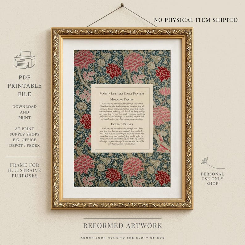 Martin Luther Morning Prayer Printable Evening Prayer Reformed Theology ...