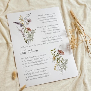The Weaver Poem / the Tapestry Poem Christian Poetry Print Christian ...