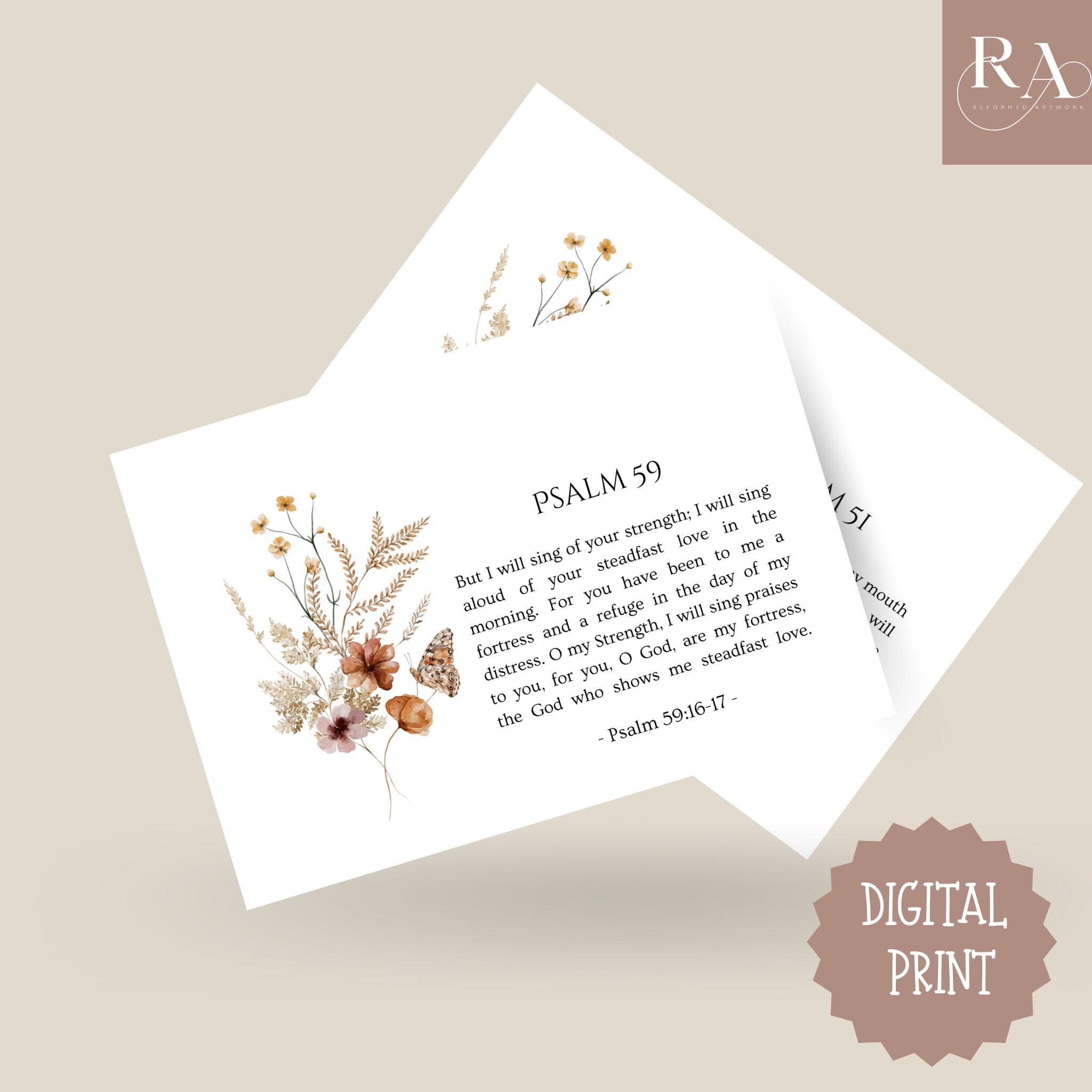 Psalm Cards X150 Bible Verse Card ESV Boho Bible Verse - Etsy