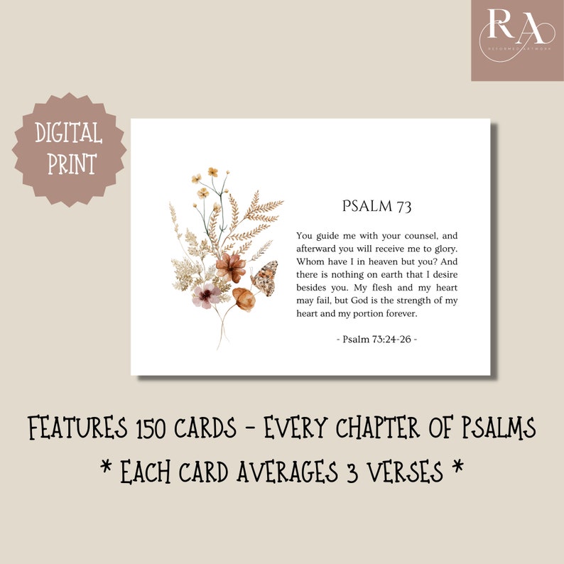 Psalm Cards X150 Bible Verse Card ESV Boho Bible Verse - Etsy